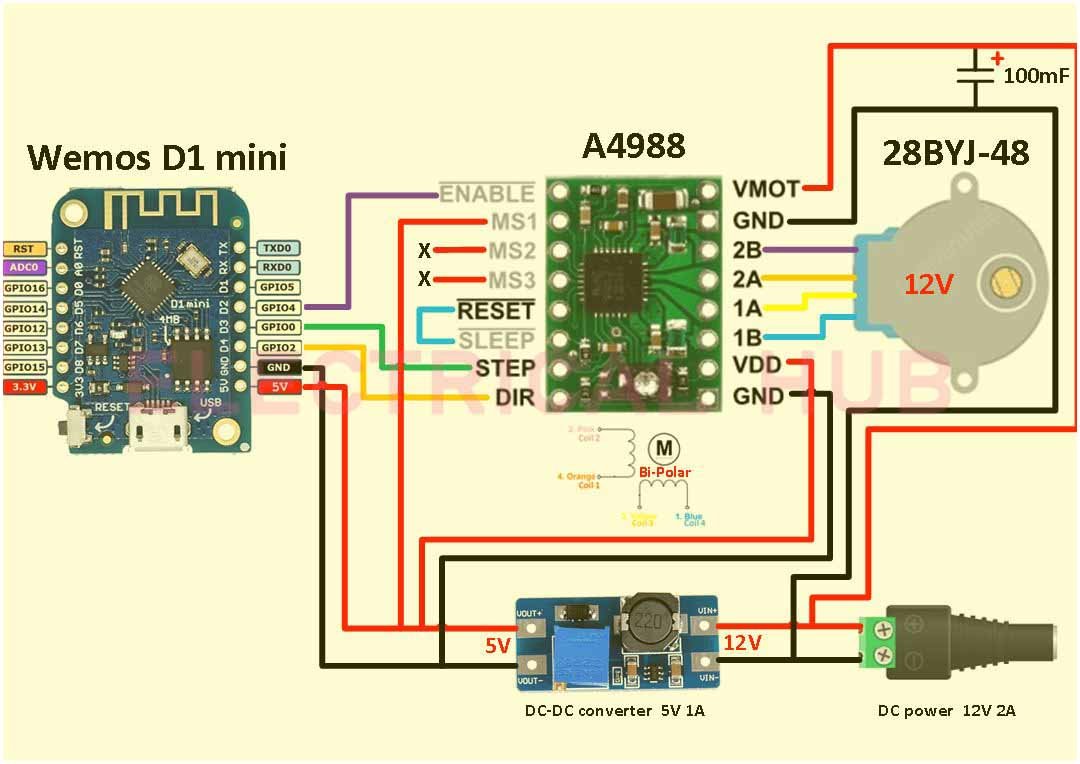 28BYJ-48 Stepper Motor With The A4988 Stepper Driver: Important Guide ...