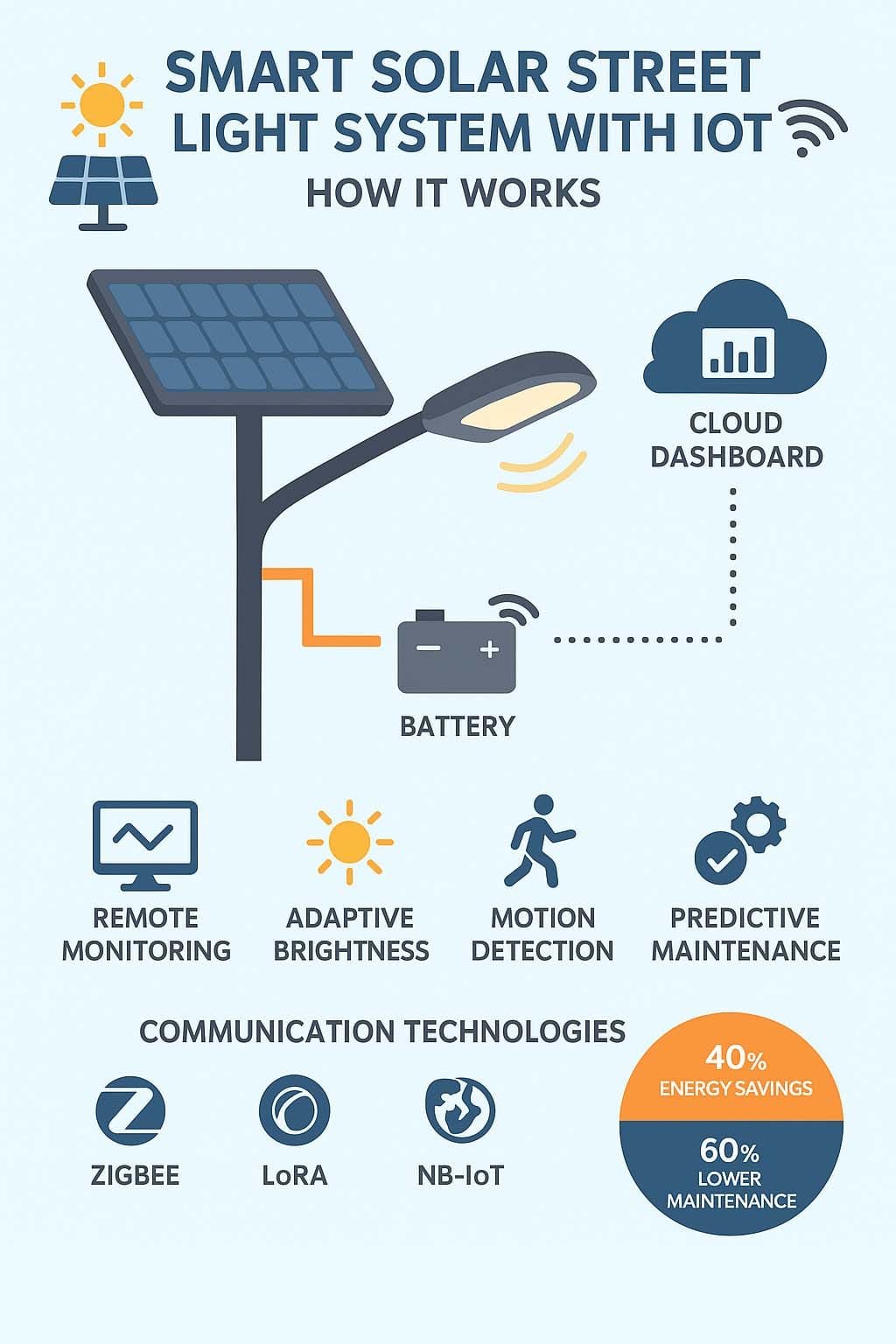 Smart Solar Street Light System With IoT Integration : Electrical Engineering Hub