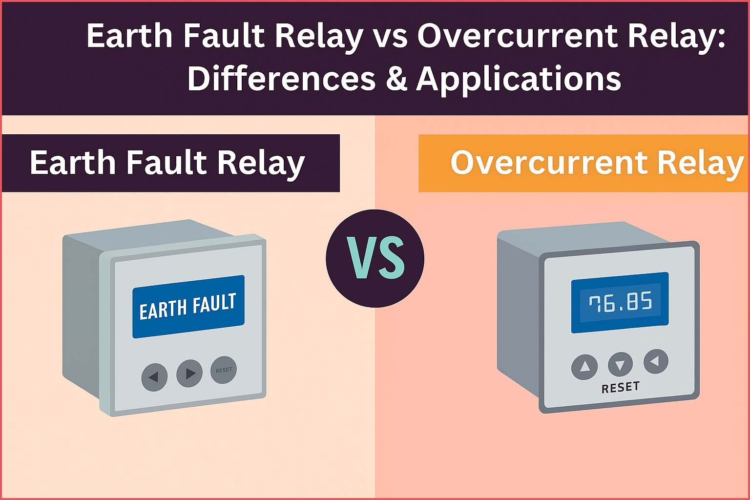 Earth Fault Relay Vs Overcurrent Relay: Key Differences, Working & Applications : Electrical ...