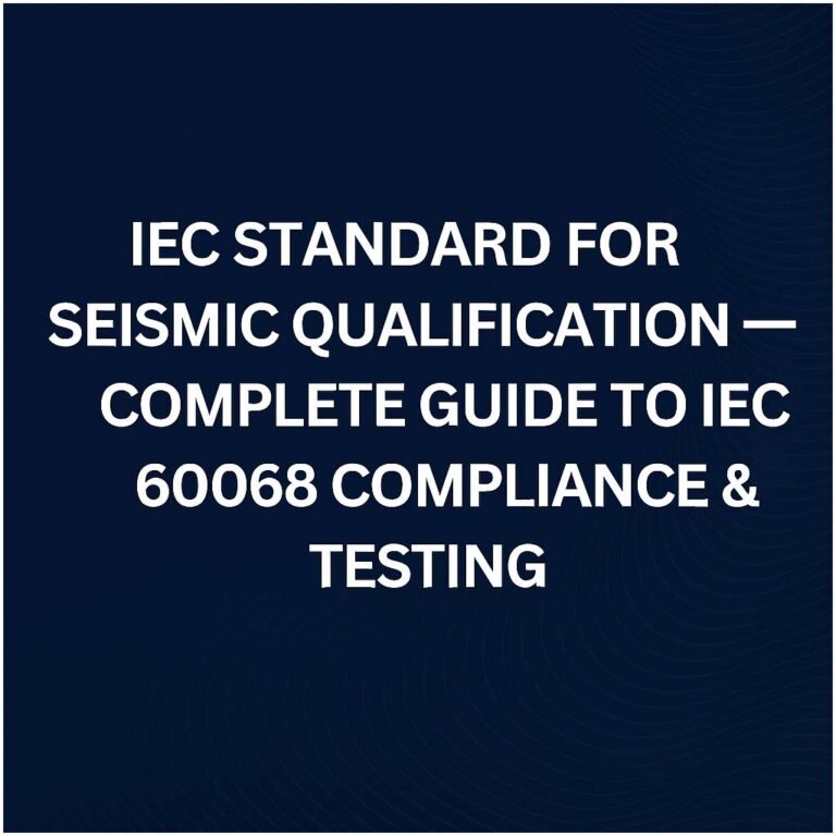 IEC Standard For Seismic Qualification – Complete Guide To IEC 60068 ...
