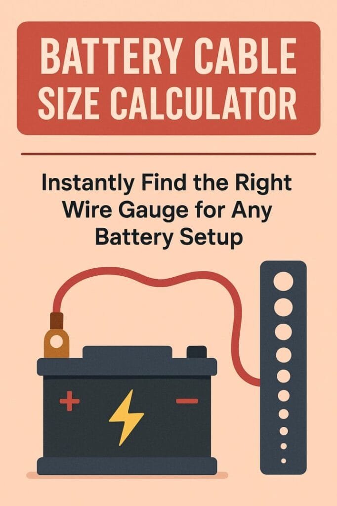 Battery Cable Size Calculator – Instantly Find The Right Wire Gauge For ...