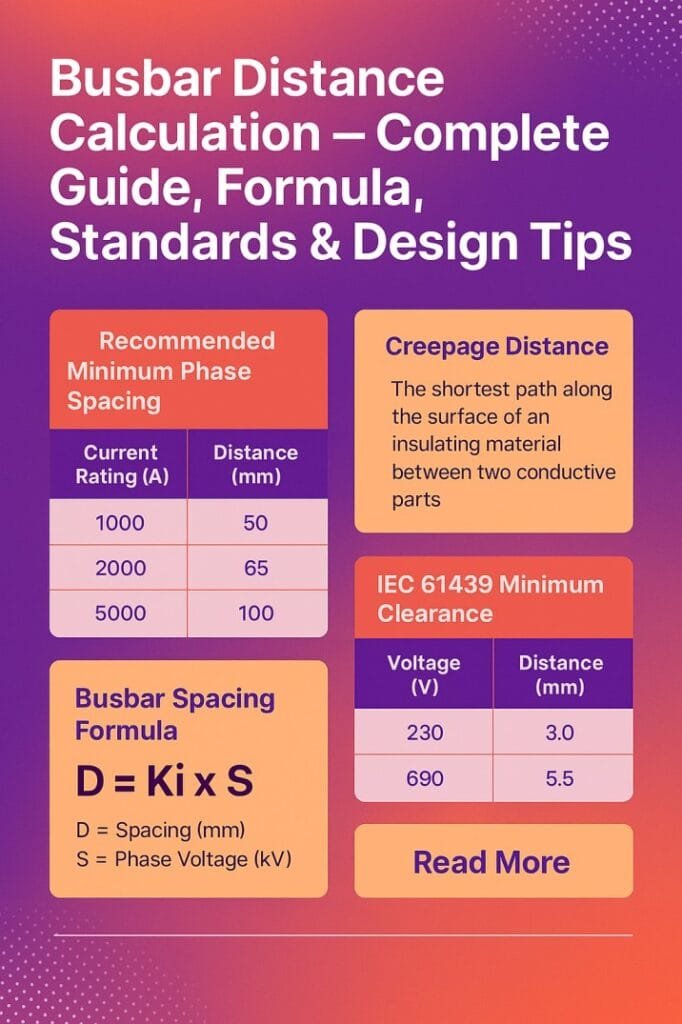 Busbar Distance Calculation – Complete Guide, Formula, Standards ...
