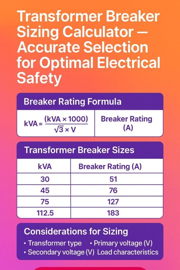 Transformer Breaker Sizing Calculator — Accurate Selection For Optimal ...