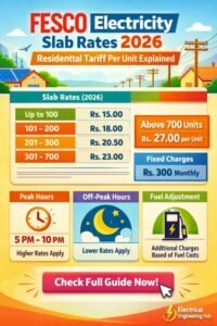 FESCO Electricity Slab Rates 2026 | Electrical Engineering Hub